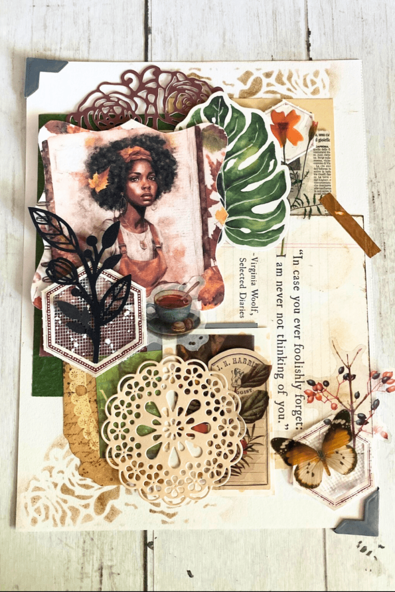Autumn Harvest Fall Scrapbook Paper Themed Layout - The Slowestuff Blog