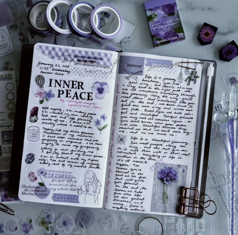 25 Magical Purple Scrapbook Ideas & Junk Journal Layouts - The ...