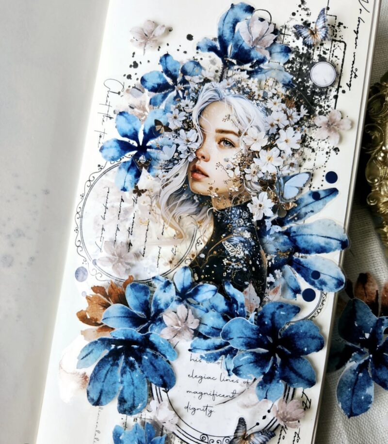 25 Serene Blue Scrapbook Ideas & Junk Journal Pages - The Slowestuff Blog
