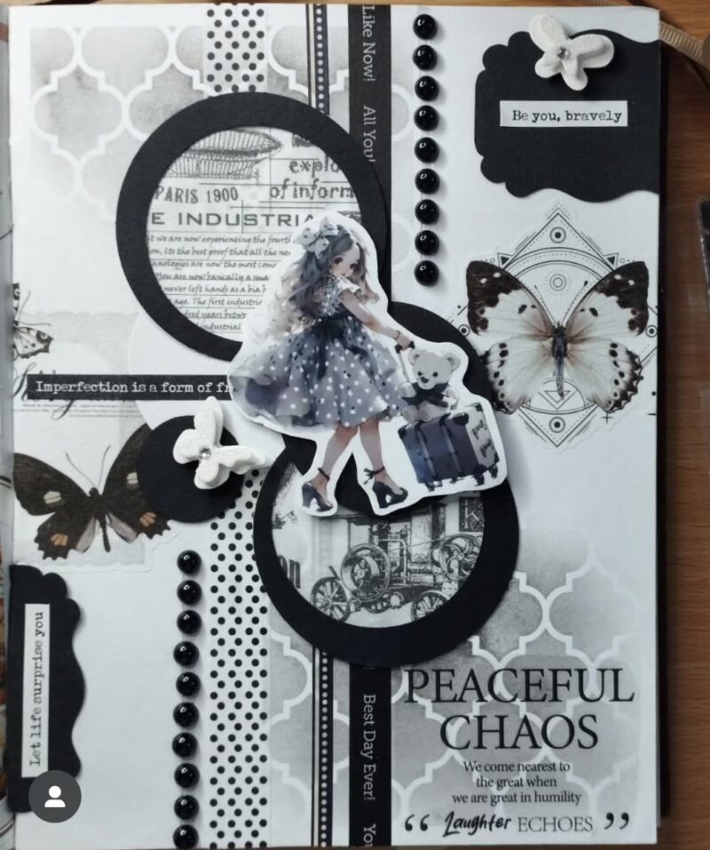 25 Striking Black and White Scrapbook Ideas & Junk Journal Layouts ...