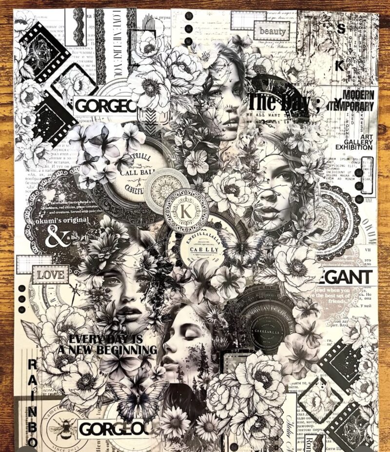 25 Striking Black and White Scrapbook Ideas & Junk Journal Layouts ...