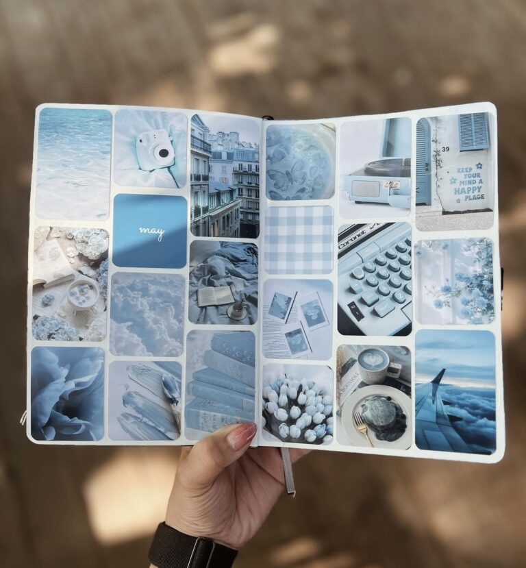 25 Serene Blue Scrapbook Ideas & Junk Journal Pages - The Slowestuff Blog