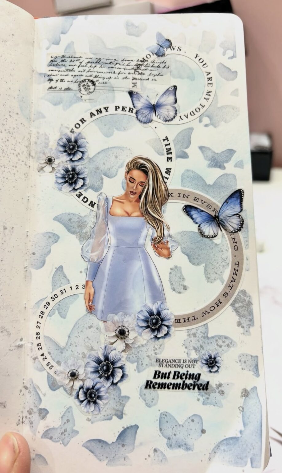 25 Serene Blue Scrapbook Ideas & Junk Journal Pages - The Slowestuff Blog
