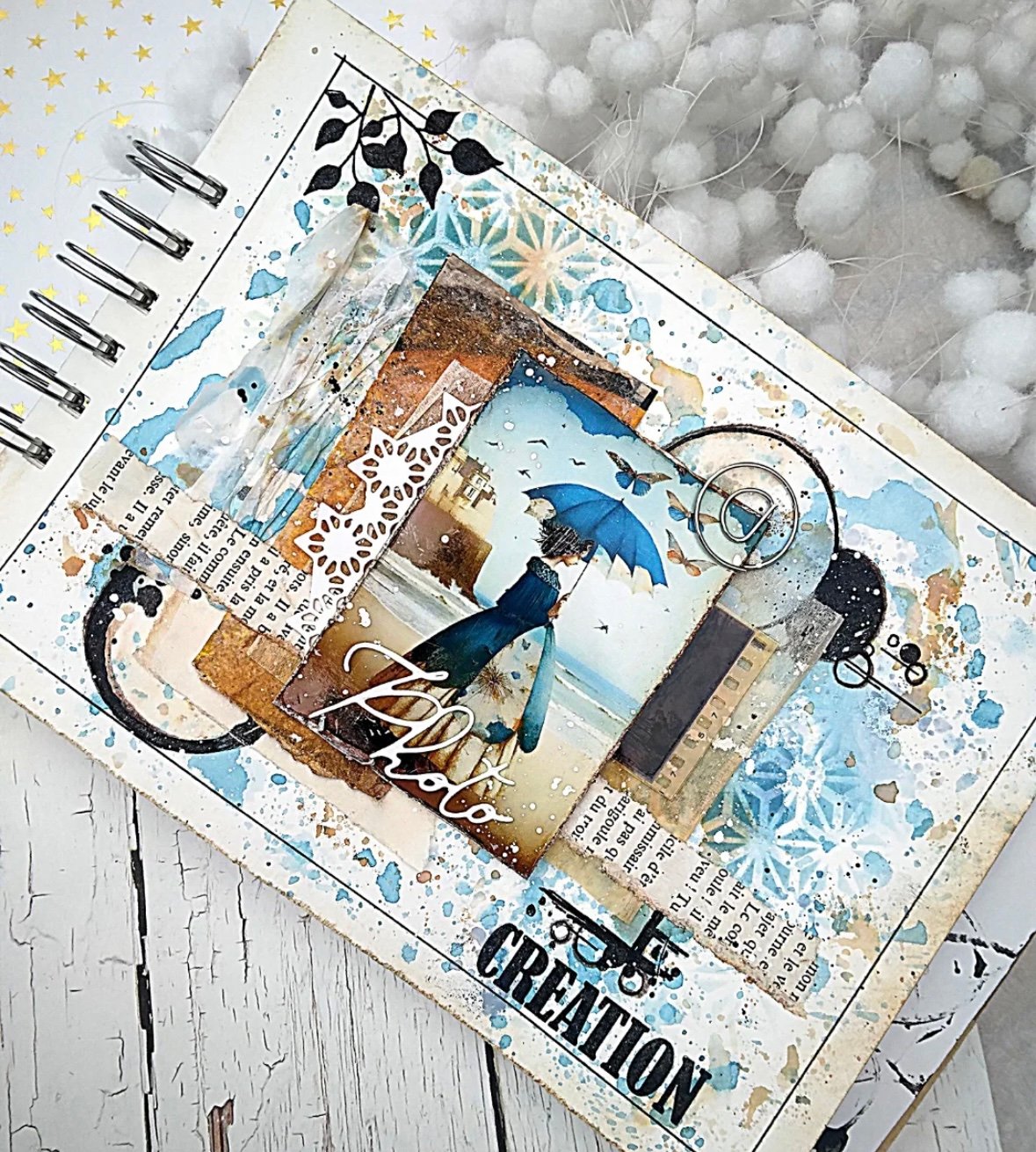 25 Serene Blue Scrapbook Ideas & Junk Journal Pages - The Slowestuff Blog