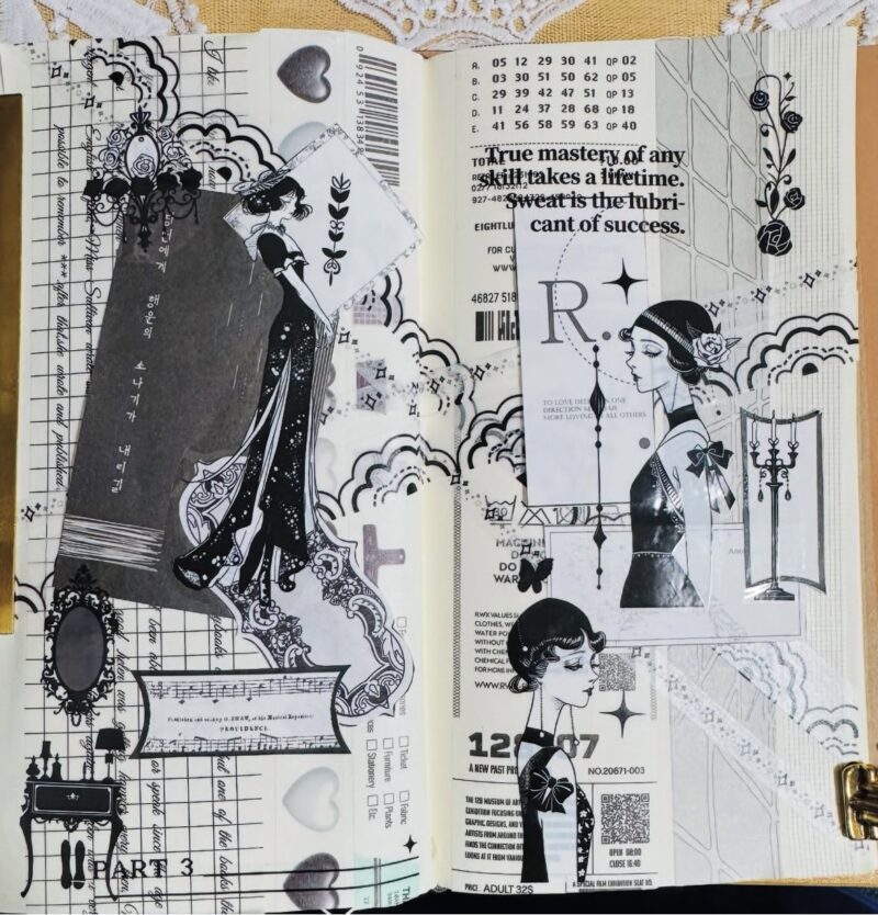 25 Striking Black and White Scrapbook Ideas & Junk Journal Layouts ...