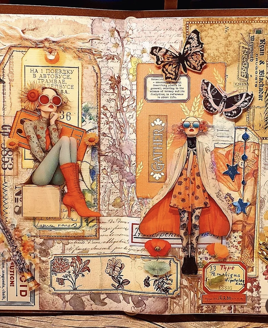 25 Bold Orange Scrapbook Ideas & Junk Journal Layouts - The Slowestuff Blog