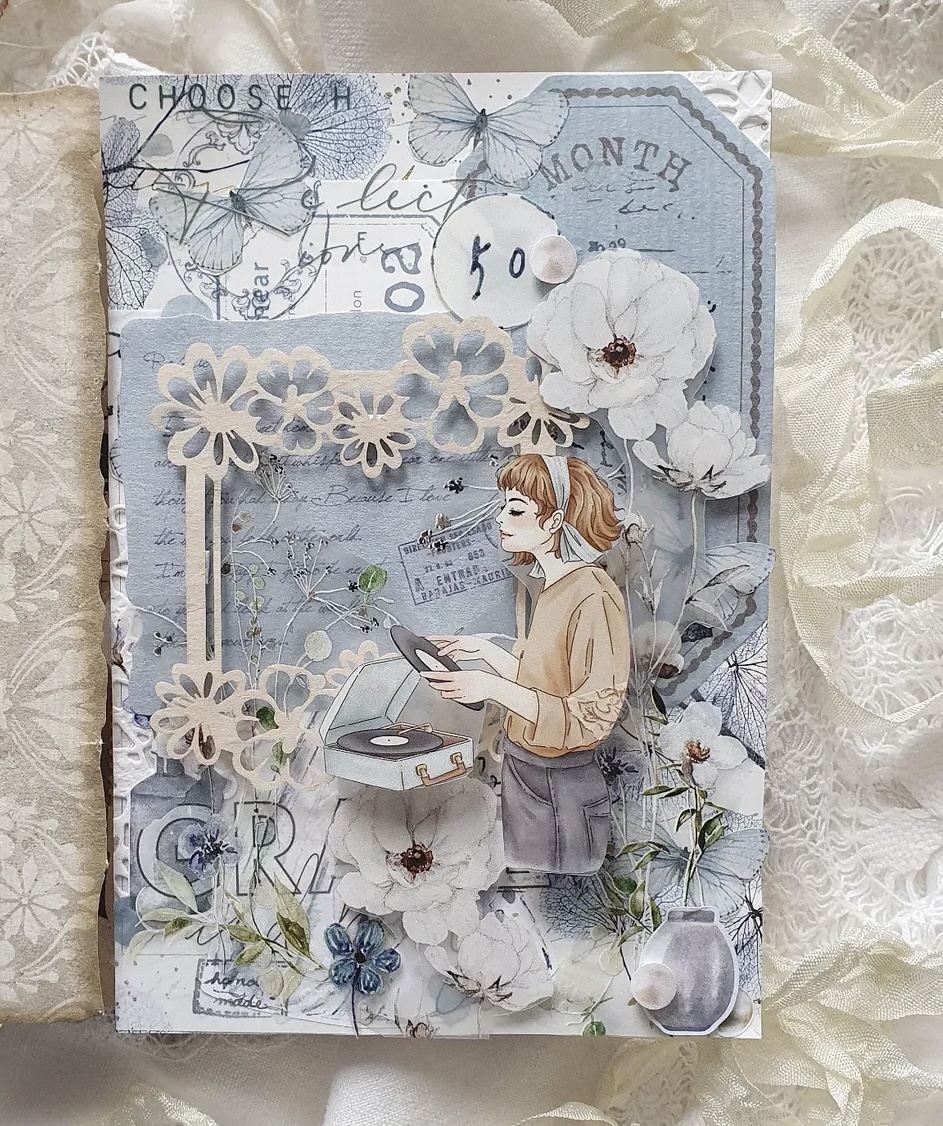 25 Serene Blue Scrapbook Ideas & Junk Journal Pages - The Slowestuff Blog