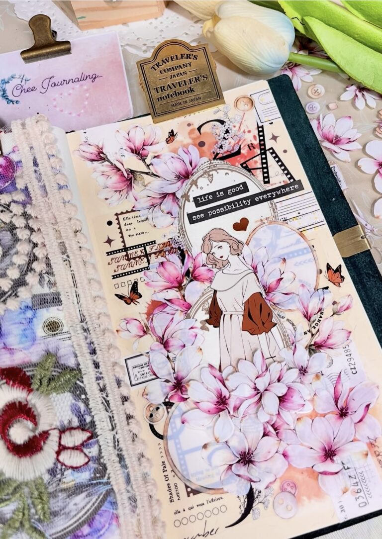 25 Dreamy Pink Scrapbook Ideas & Junk Journal Layouts - The Slowestuff Blog