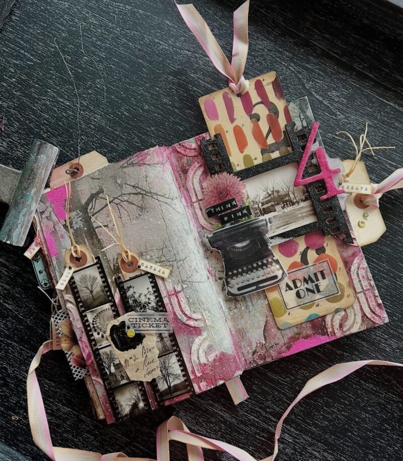 25 Dreamy Pink Scrapbook Ideas & Junk Journal Layouts - The Slowestuff Blog