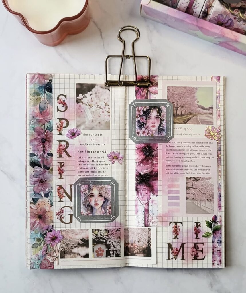 25 Dreamy Pink Scrapbook Ideas & Junk Journal Layouts - The Slowestuff Blog
