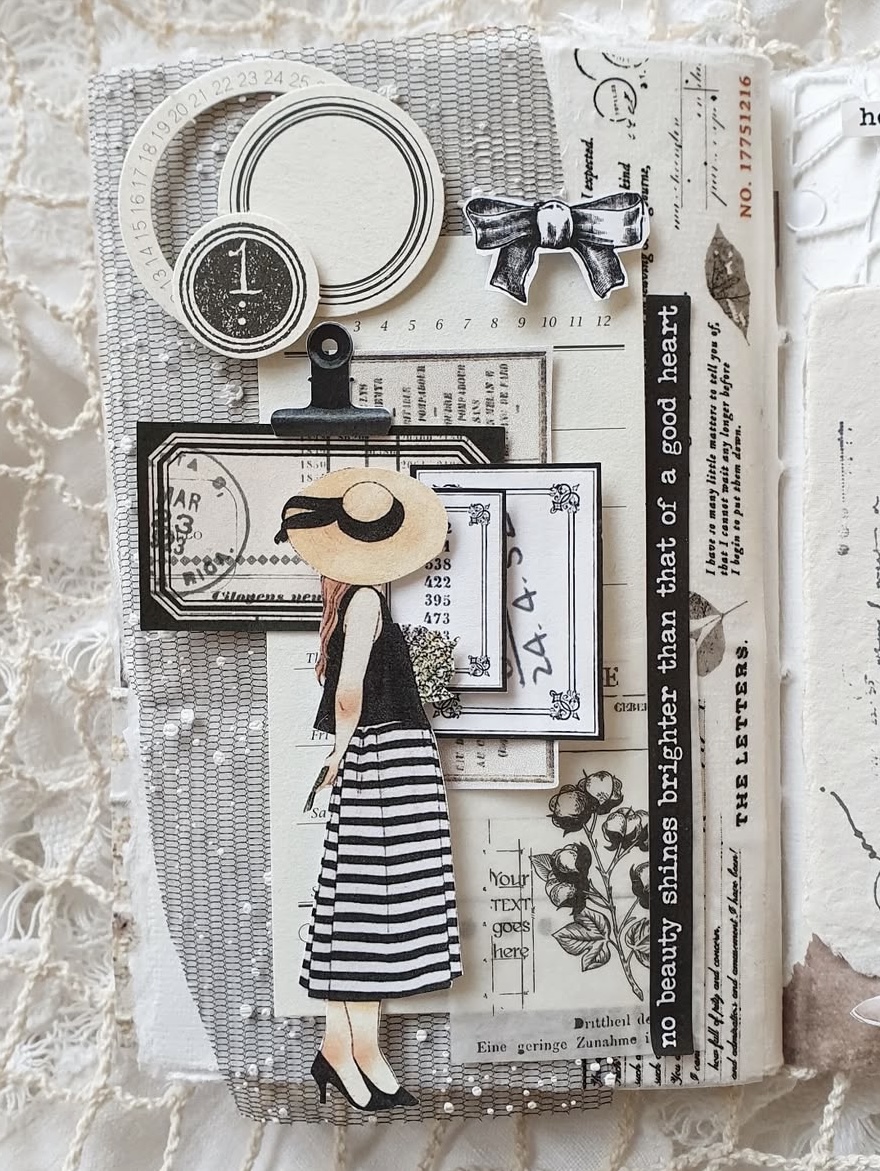 25 Striking Black and White Scrapbook Ideas & Junk Journal Layouts ...