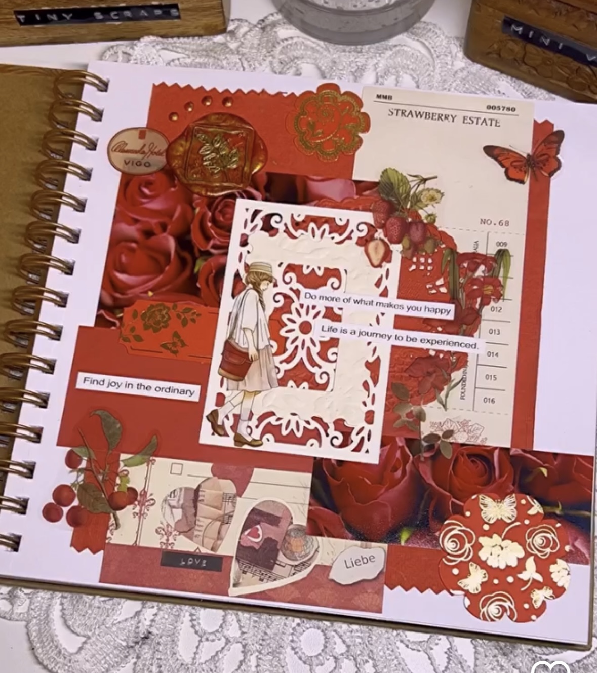 25 Fiery Red Scrapbook Ideas & Junk Journal Layouts - The Slowestuff Blog