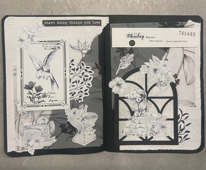 25 Striking Black and White Scrapbook Ideas & Junk Journal Layouts ...