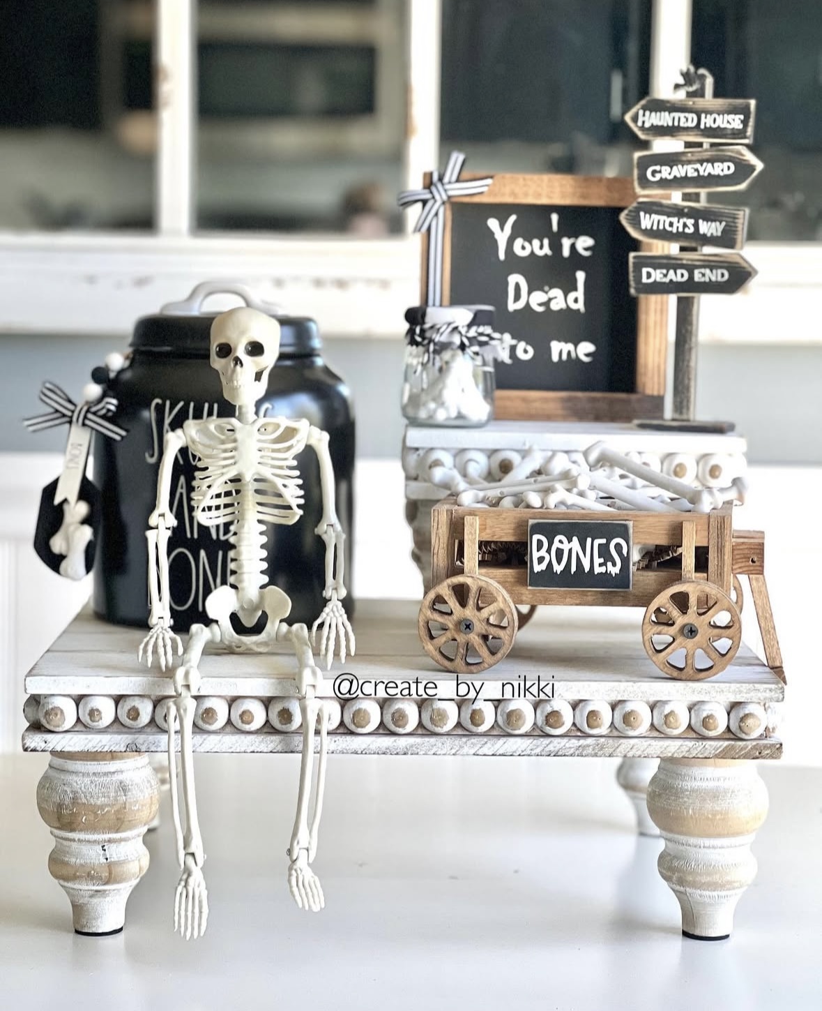 30 Bone Chilling Skeleton Tiered Tray Decor Ideas for Halloween - The ...