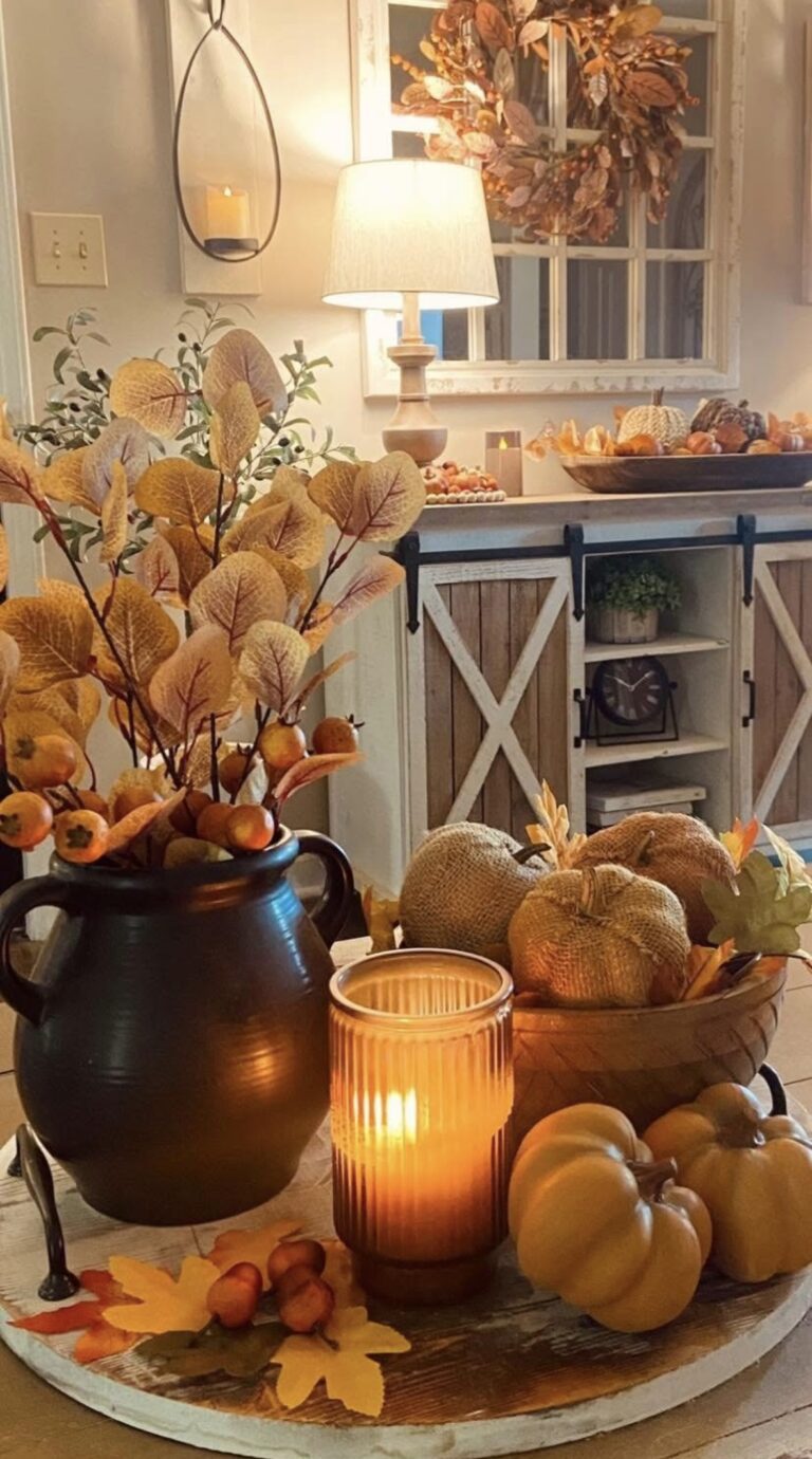 30 Cozy Fall Tray Decor Ideas for Single-Level Trays - The Slowestuff Blog