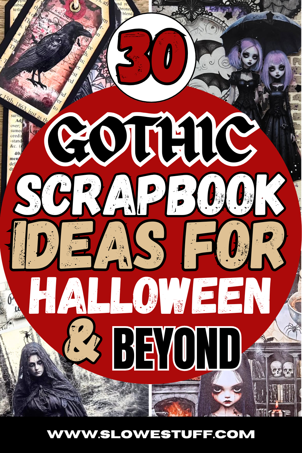 30 Gothic Halloween Scrapbook Ideas and Junk Journal Pages - The ...